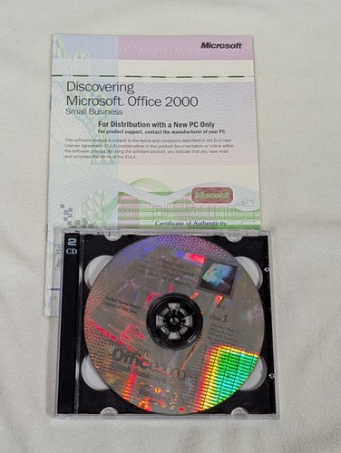 Microsoft Office 2000 Small Business ~ Discs COA and Product Key ~ SR-1 ...