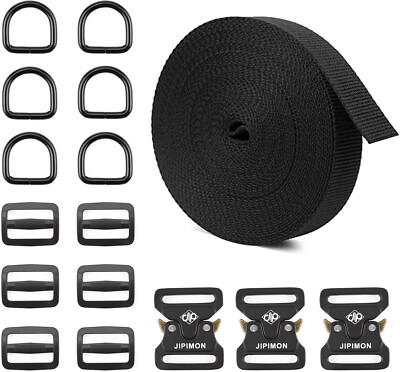 1 Inch Webbing Nylon Strap with Heavy Duty Metal Buckles Include D ...