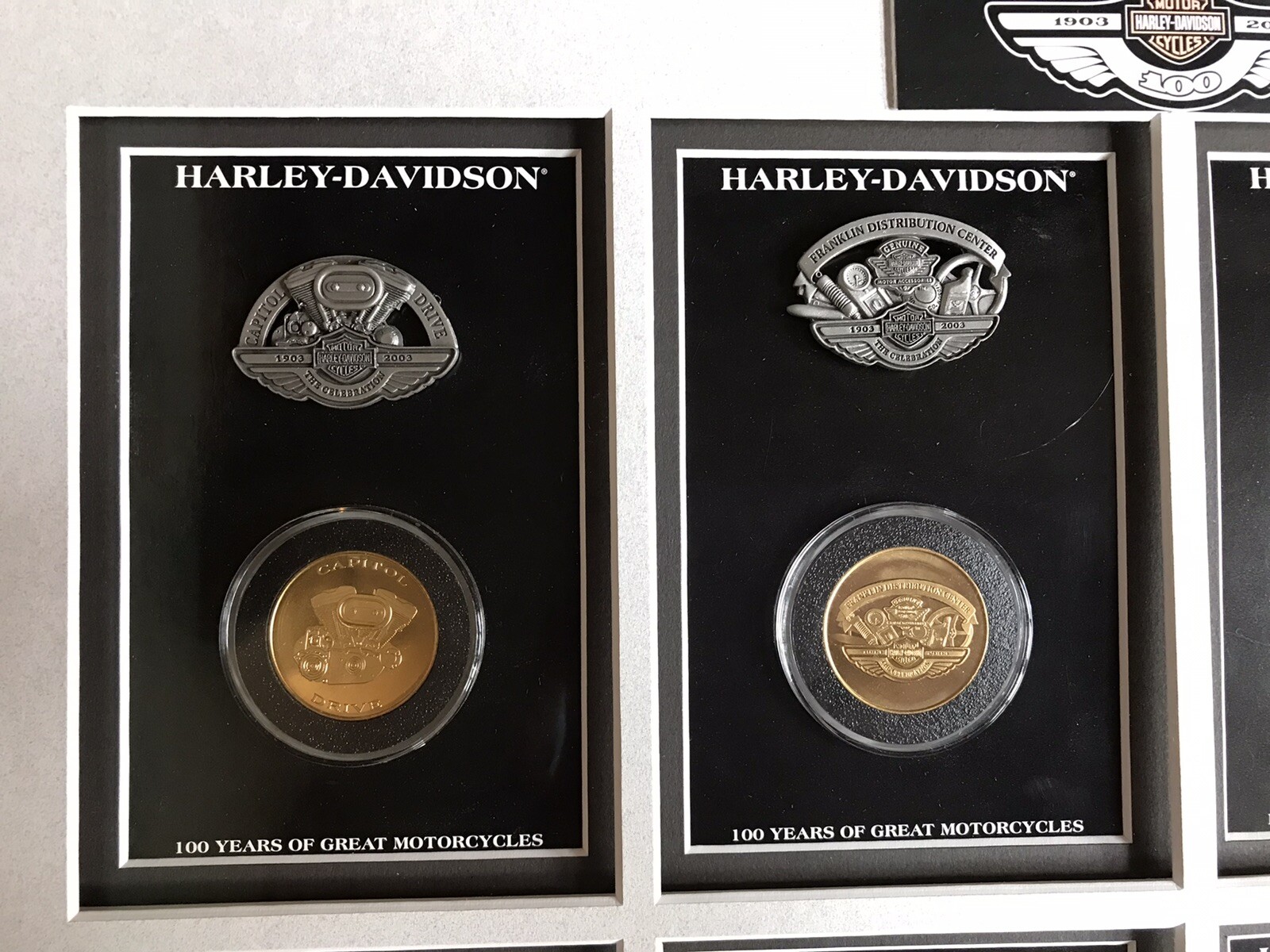 100th ANNIVERSARY HARLEY DAVIDSON 8 FACILITY PIN & COIN SET | eBay