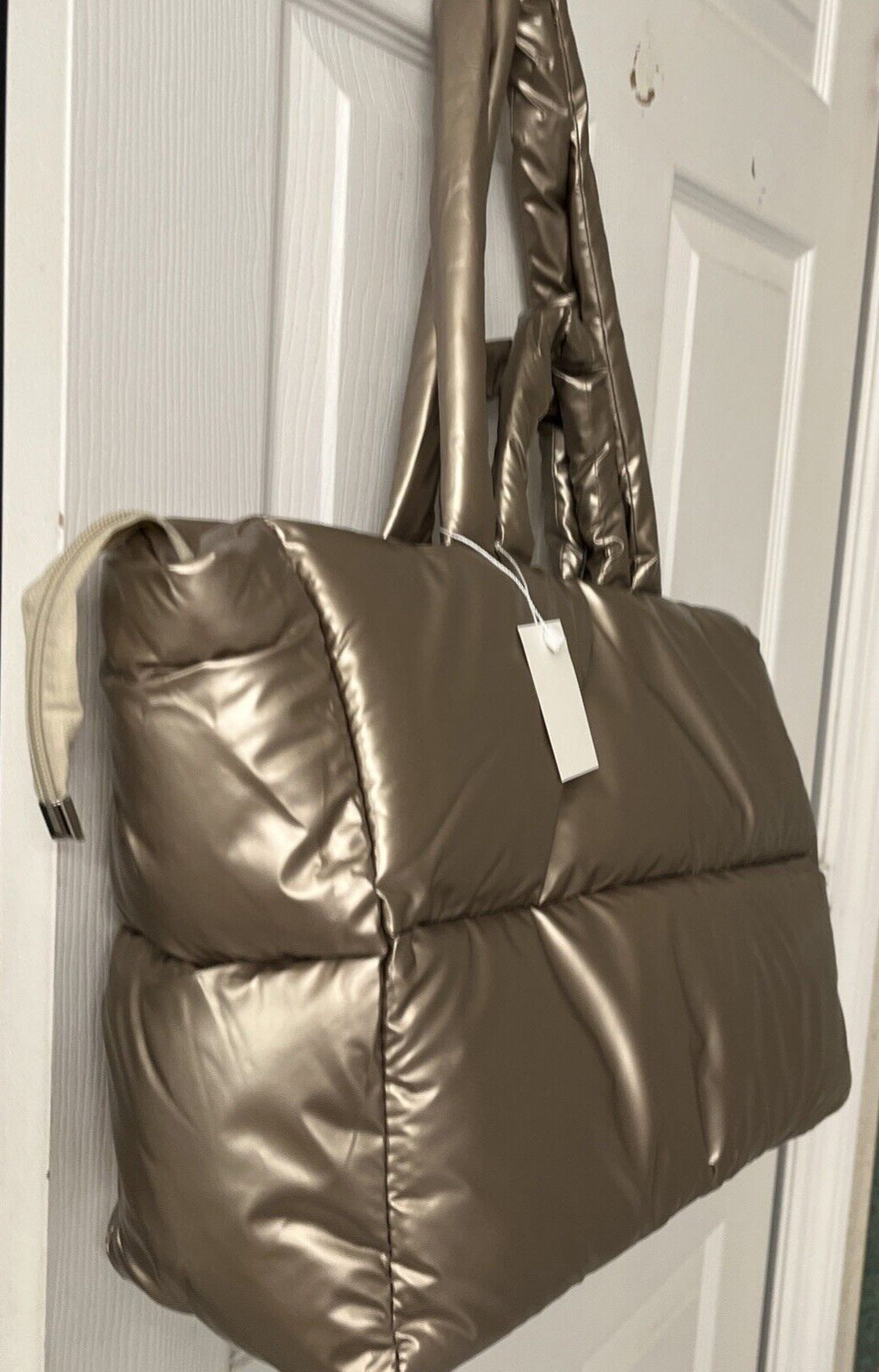 Puffer Tote Bag Large Padding Tote Waterproof Quilted Bronze NEW | eBay