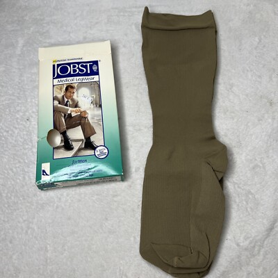 Jobst Mens 20-30 mmHg compression Knee High CT Khaki Large New Open Box ...