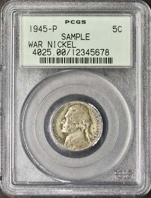 1945-P Jefferson War Nickel Lamination Error - PCGS Sample Slab OGH ...