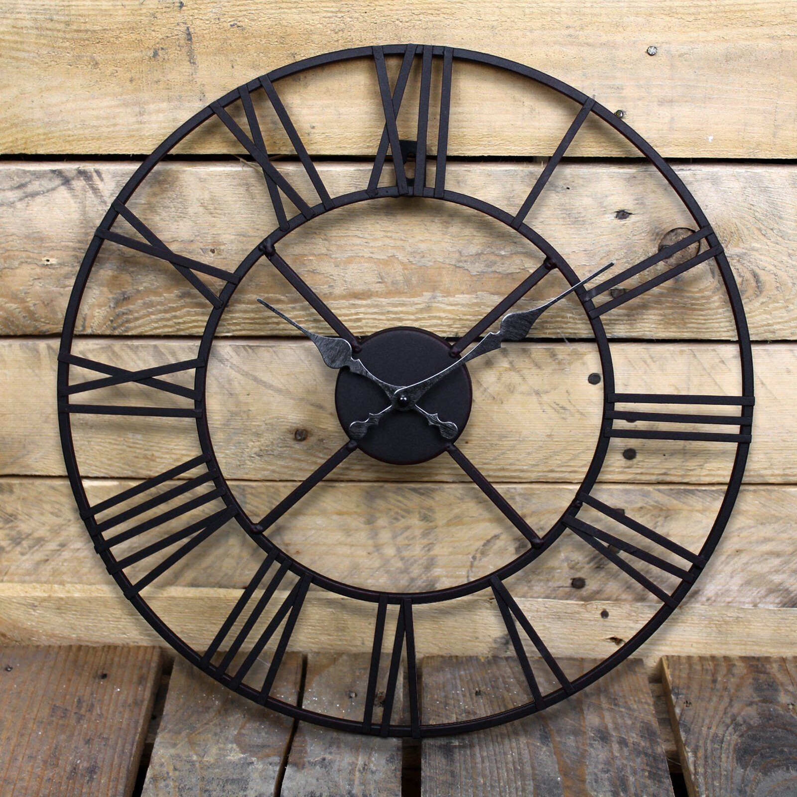 Extra Large Roman Numerals Skeleton Wall Clock Big Giant Open Face ...