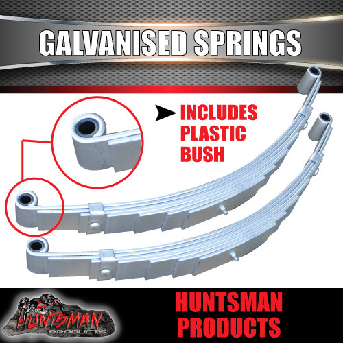 x2 9 Leaf Dacromet Galvanised 60mm x 6mm Eye to Eye Boat Trailer ...