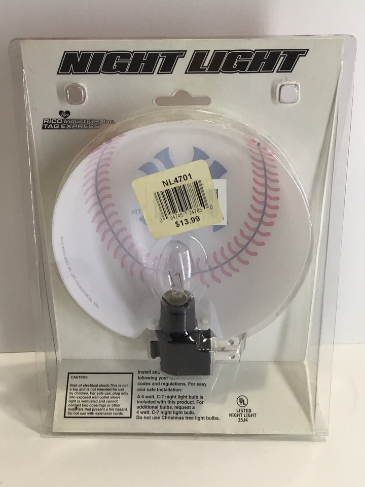 New York Yankees Baseball Night Light Licensed MLB Approximately 5 ...