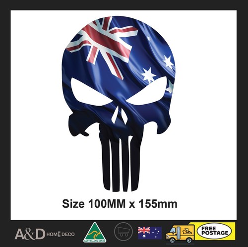 Punisher Skull Australian flag Decal Vinyl Sticker Decal 4x4, Car ...