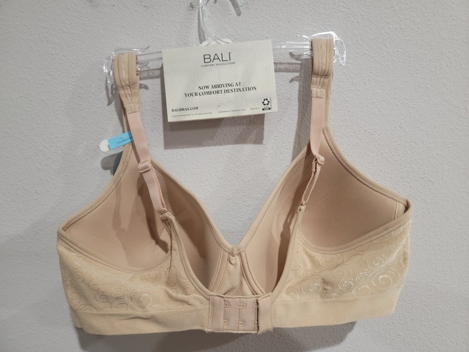 BALI Comfort Revolution Wireless Bra Seamless Foam 38C Beige Cool ...