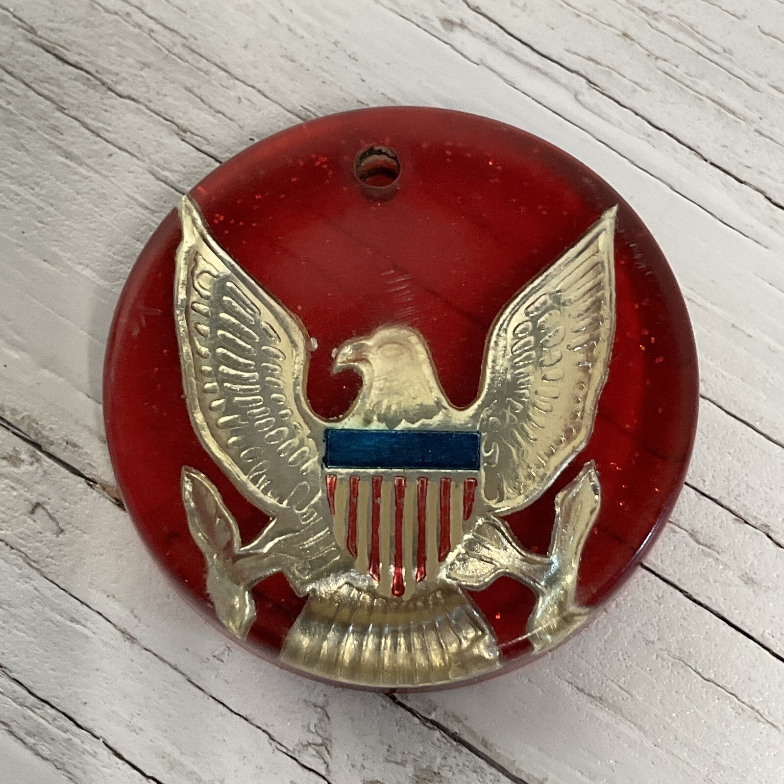 US Army Great Eagle Flag Shield Red 1.5” Round Reflector Militaria ...