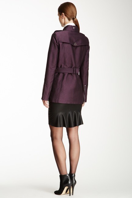 Sam Edelman Debbie Studded Rhinestone Double Breasted Trench Coat Sz ...