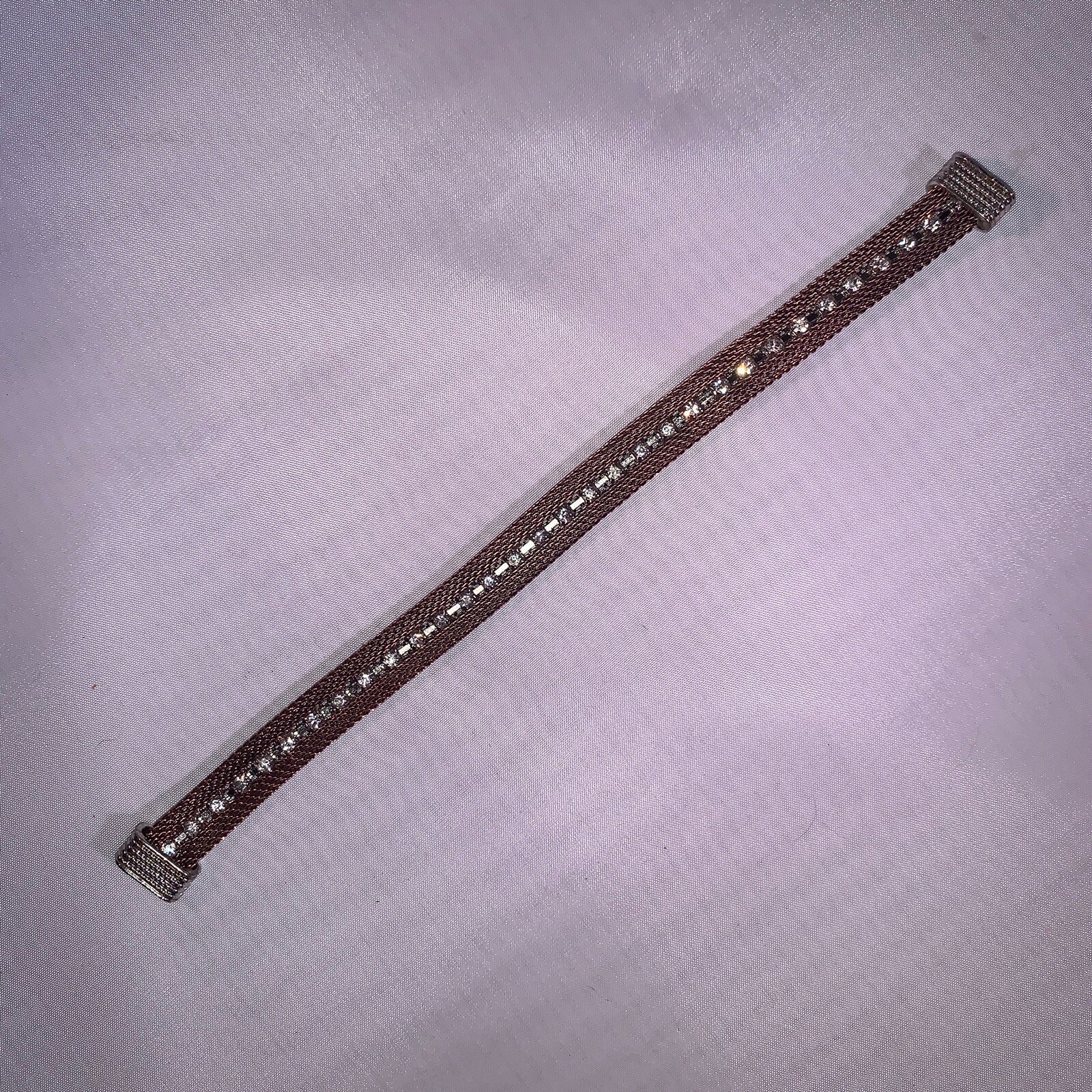 Copper Toned Rhinestone Magnetic Closure Bracelet Sil… - Gem