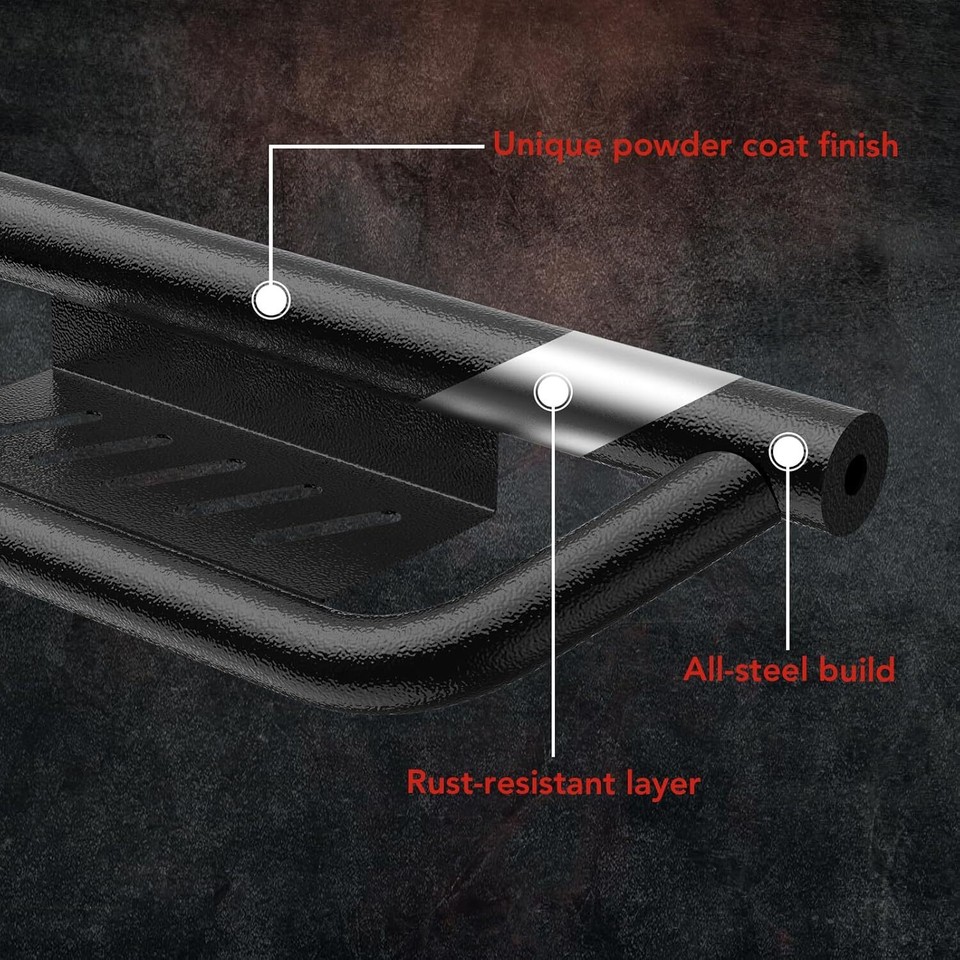 1997-2006 Jeep Wrangler TJ Steel Black Side Steps Nerf Bars Running ...