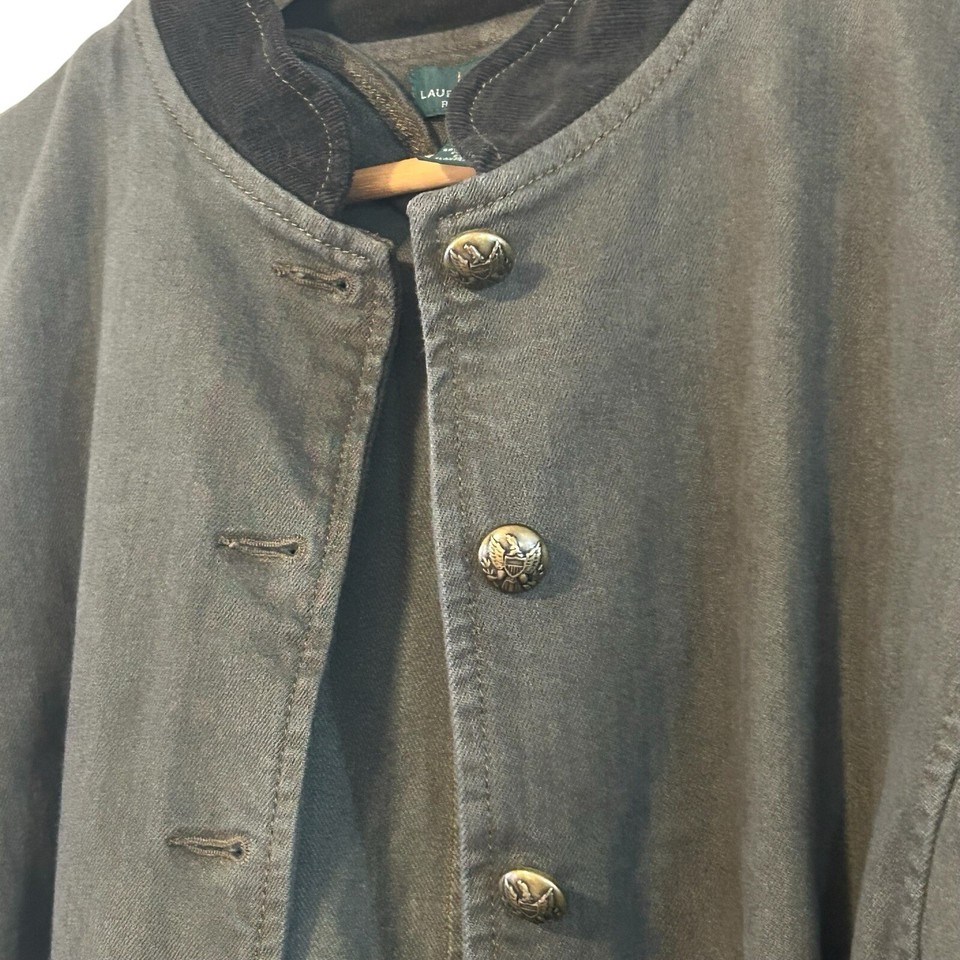 LRL Lauren Ralph Lauren Green Military Style Jacket Size 16 Eagle ...