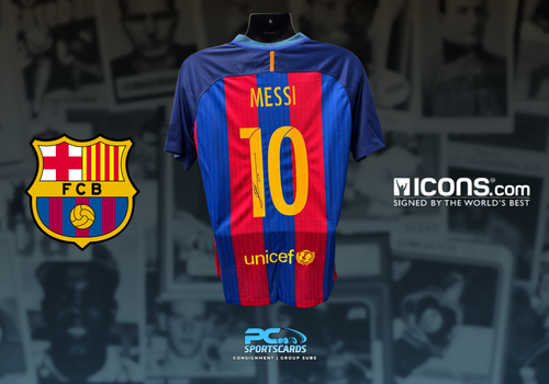 Lionel Messi Signed Auto Nike FC Barcelona 2016-17 Home Jersey ICONS ...