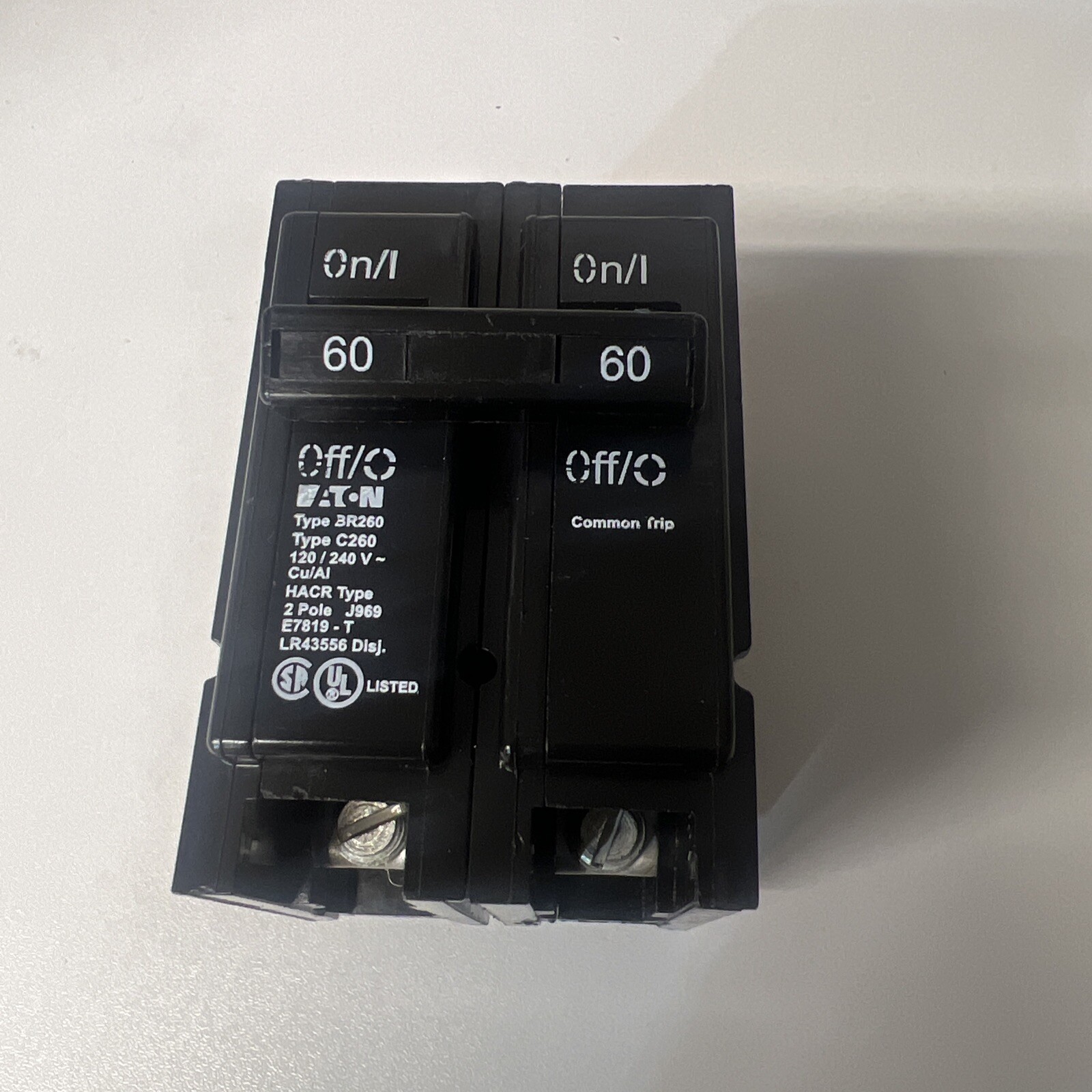 Used Eaton BR260 60 Amp 2 Pole 120/240V C260 Plug in Circuit Breaker | eBay