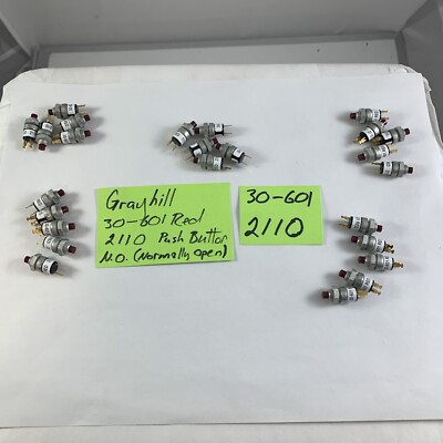 Grayhill Push Button Switch N.O. "4" Red 30-601 2210 Electronic ...