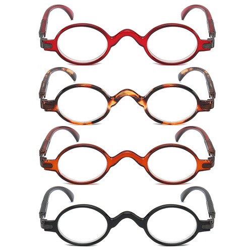 Vintage Small Round Reading Glasses Mens Womens Readers +4.00+5.00~+5. ...