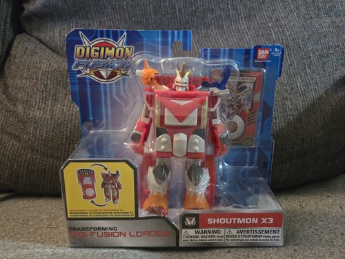 Digimon Red Digi Fusion Loader SHOUTMON X3 Figure 2013 Bandai Digital ...
