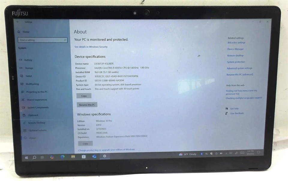 Fujitsu Stylistic Q739 Core i5-8365U 1.6GHz 16GB 256GB Windows 10 | eBay