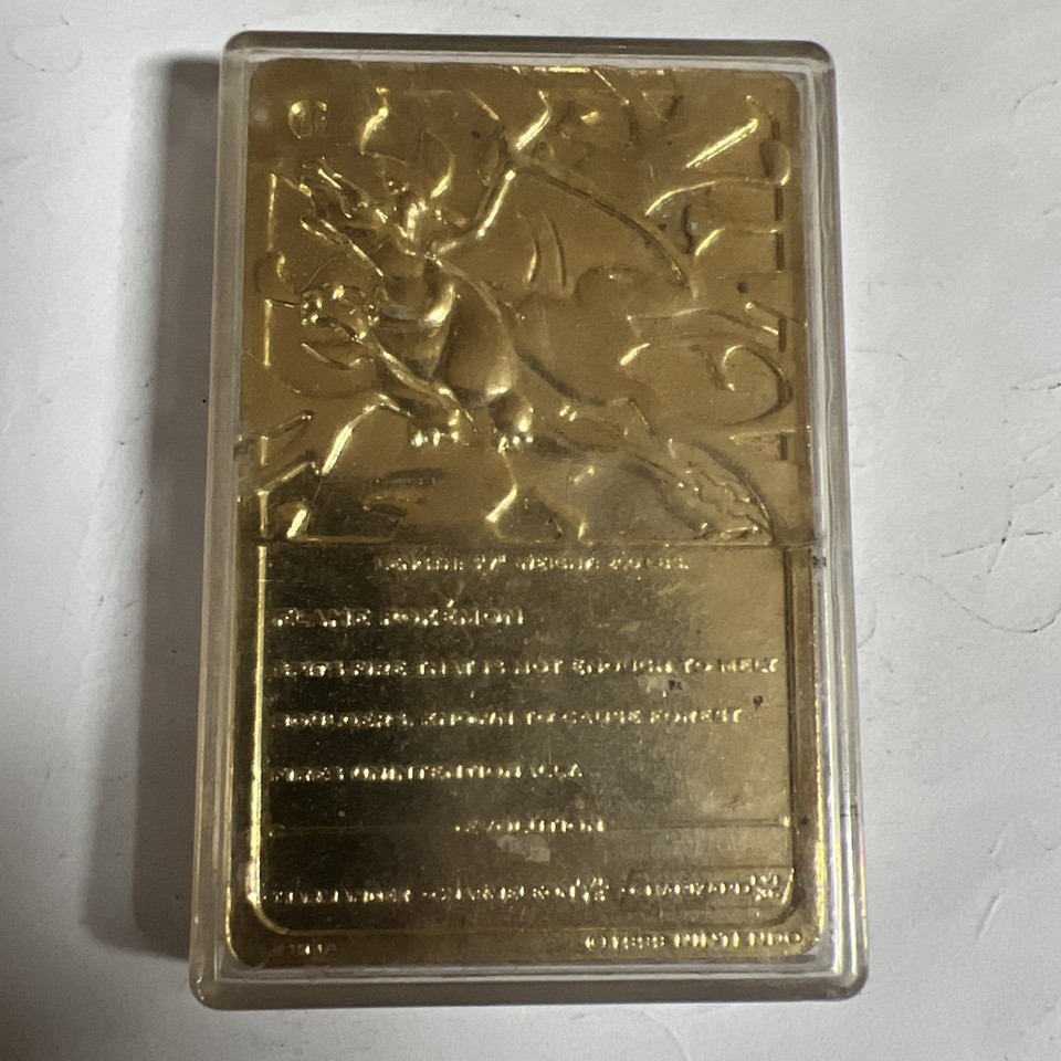 1999 NINTENDO CHARIZARD LIMITED EDITION 23K GOLD PLATED TRADING CARD ...