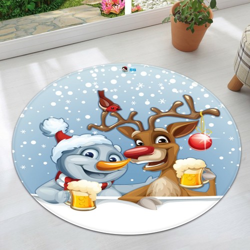 3D Snowman Reindeer Beer A82 Christmas Game Non Slip Rug Mat Photo ...