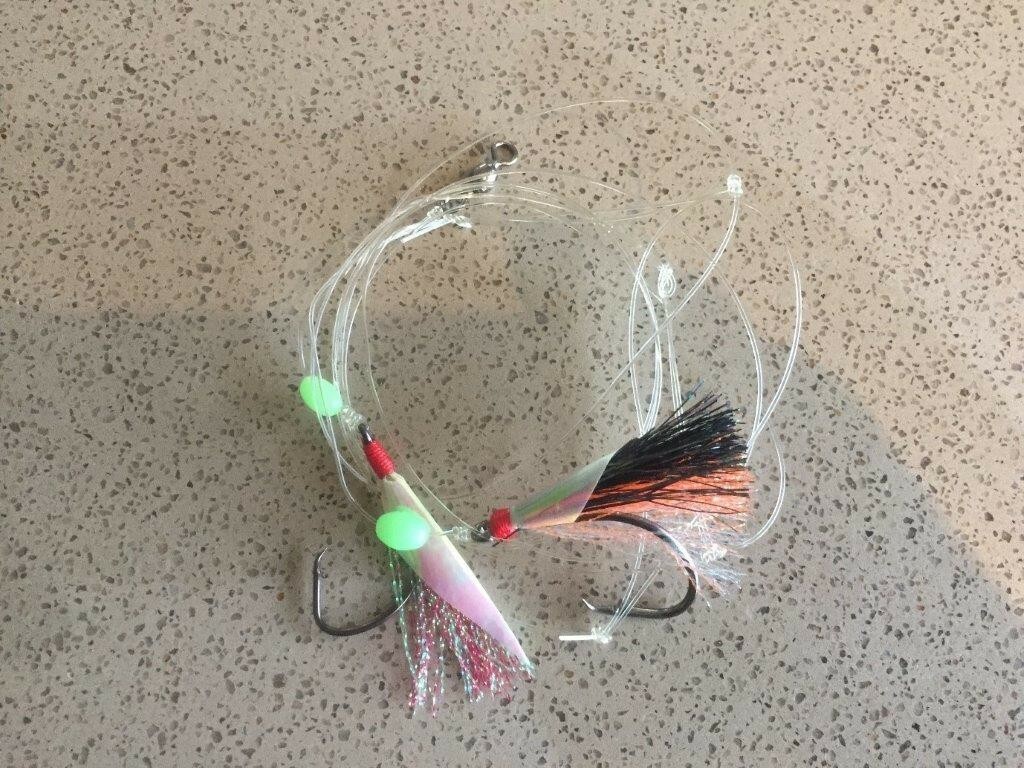 Paternoster Rig 6/0 5/0 Circle Feather 60lb Mono, Snapper flathead ...