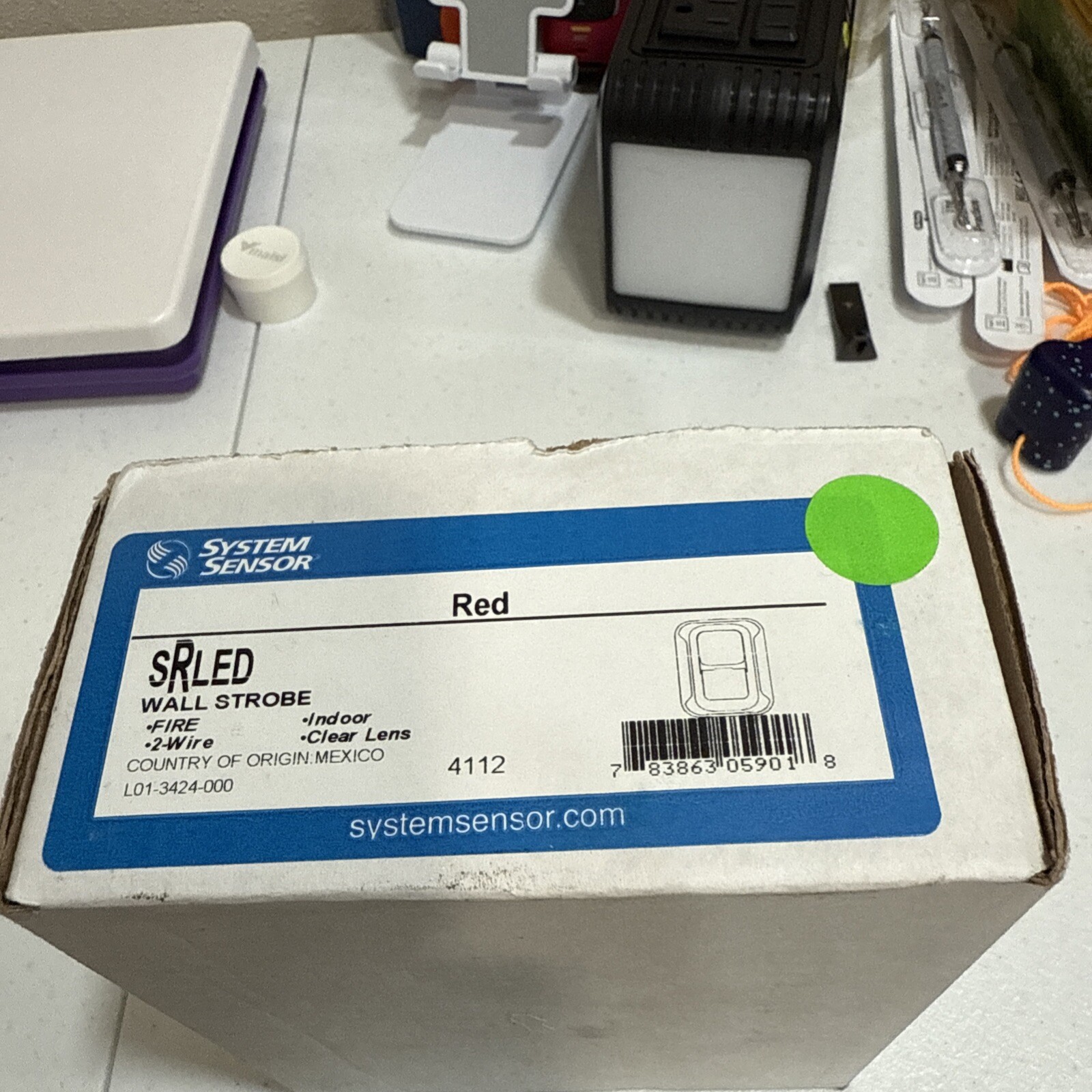 System Sensor SRLED Red Wall Strobe Fire Alarm Indoor 2 Wire Clear Lens ...