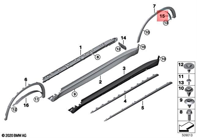 Genuine BMW X5 F15 F85 X5 25dX 28iX 30dX 35iX China Flap Rear Left ...
