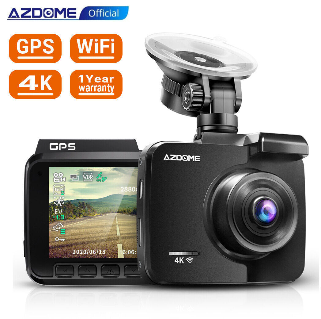 AZDOME Dash Cam 4K HD Dash Camera for Cars Built-in Wi-Fi GPS Night ...
