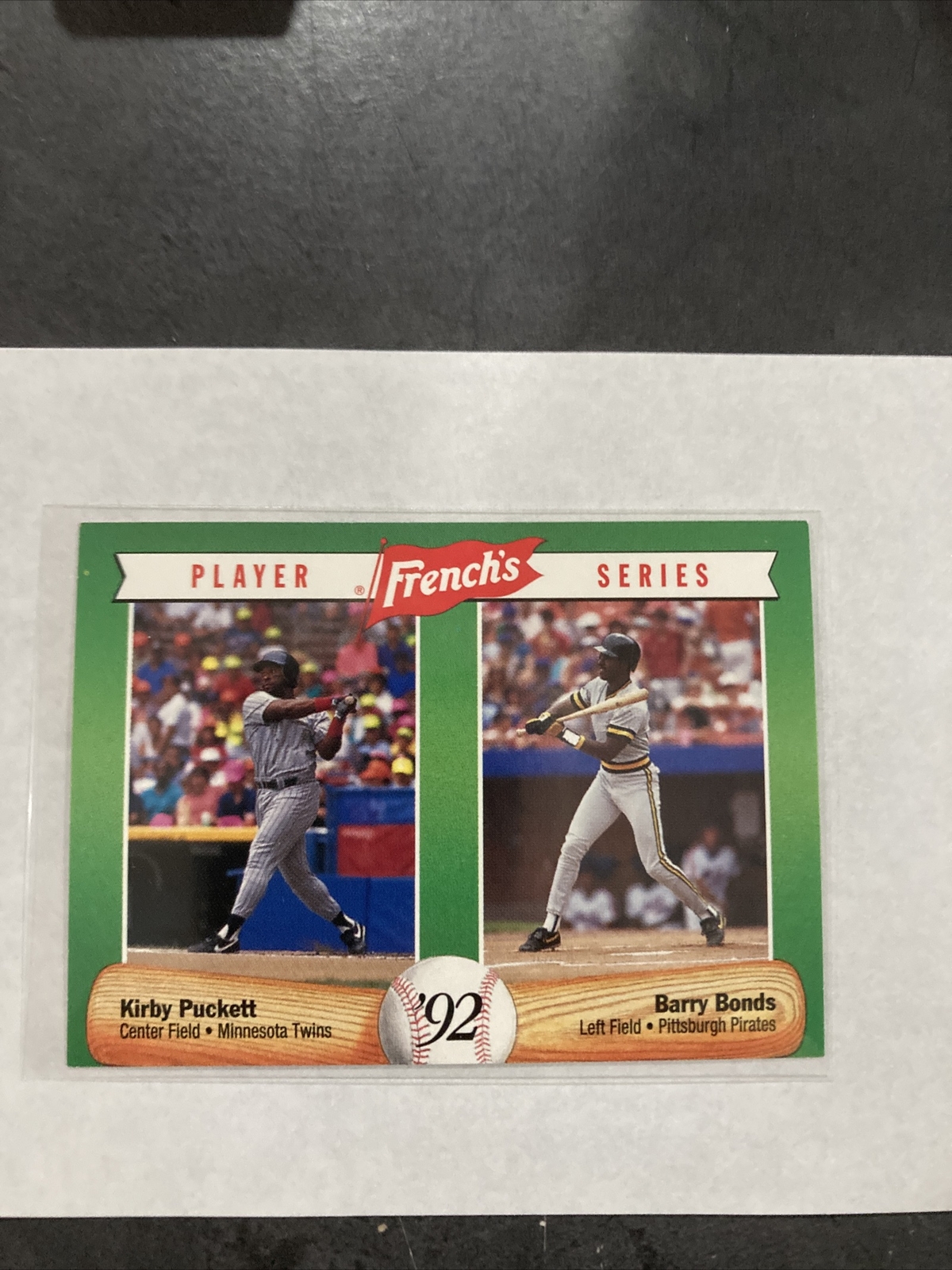 KIRBY PUCKETT - MLB HOF - BARRY BONDS - 1992 FRENCH'S PLAYER SERIES ...
