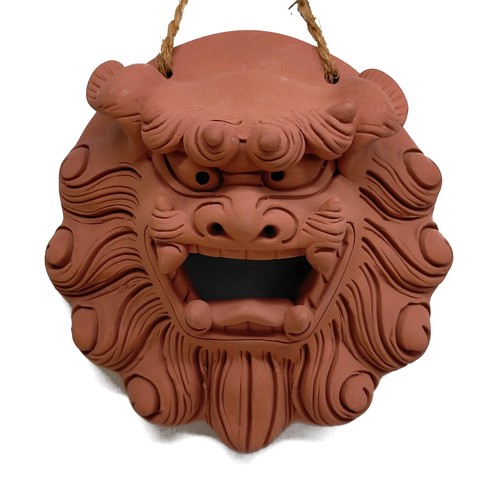 Okinawa shisa Shisa mask unglazed height 6 inches from Japan 12103 ...
