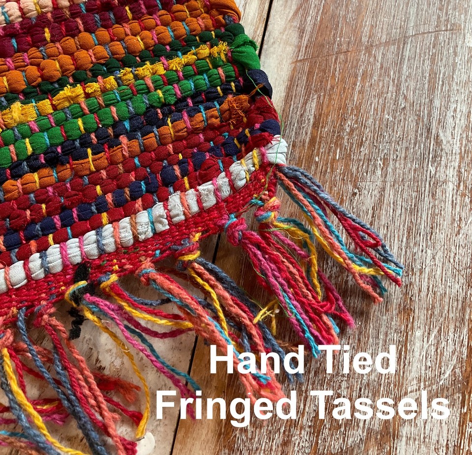 Rag Rug Festival Rugs Multicolour Rainbow Mat Cotton Hand Made ...