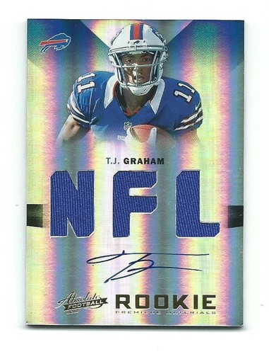 T.J. Graham 2012 Absolute Rookie Premiere Materials Patch Auto Card 200 ...