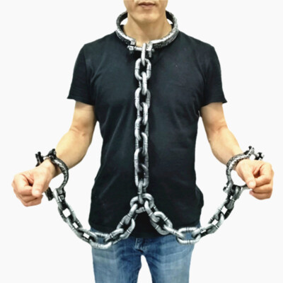 Neck And Hands Halloween Shackles Prisoner Chains Fancy Dress Party ...