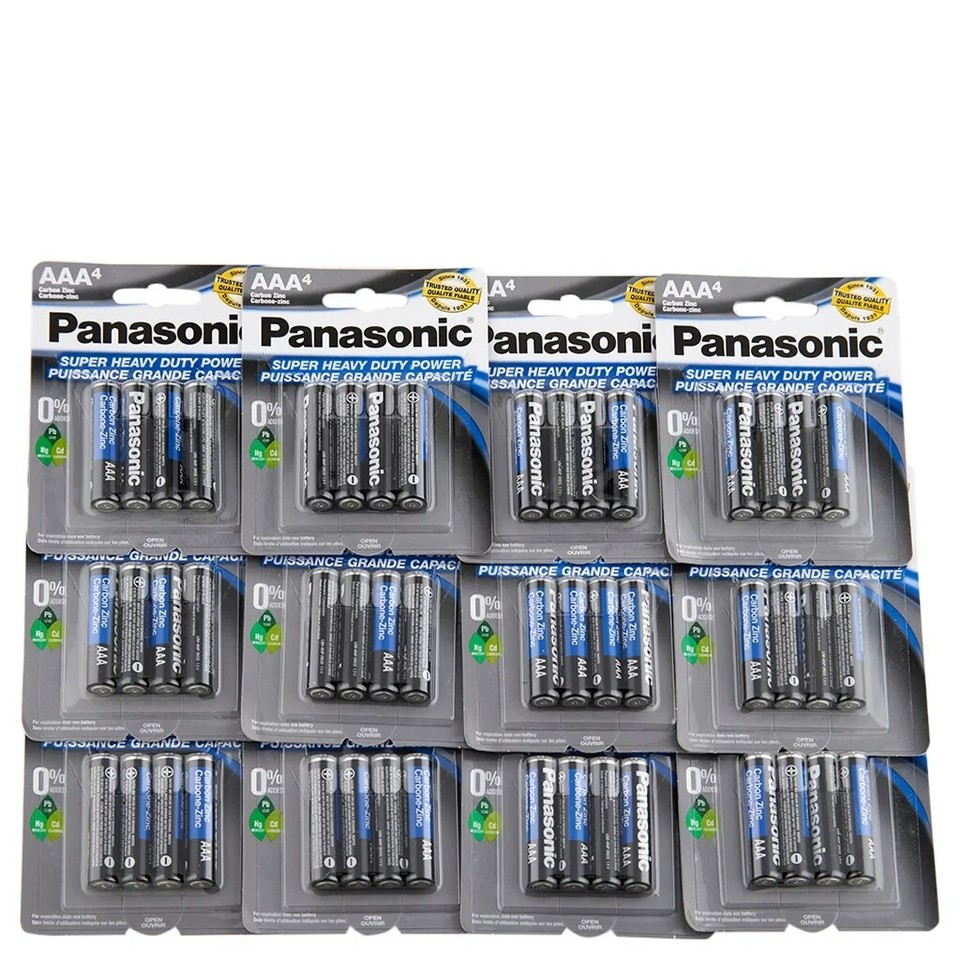 48 PC Panasonic AAA Batteries Heavy Duty Power Carbon Zinc Triple A ...