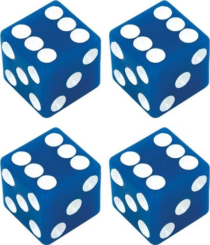 Set of 4 Universal Car Truck Motorcycle Blue Dice White Dot Valves Stem ...