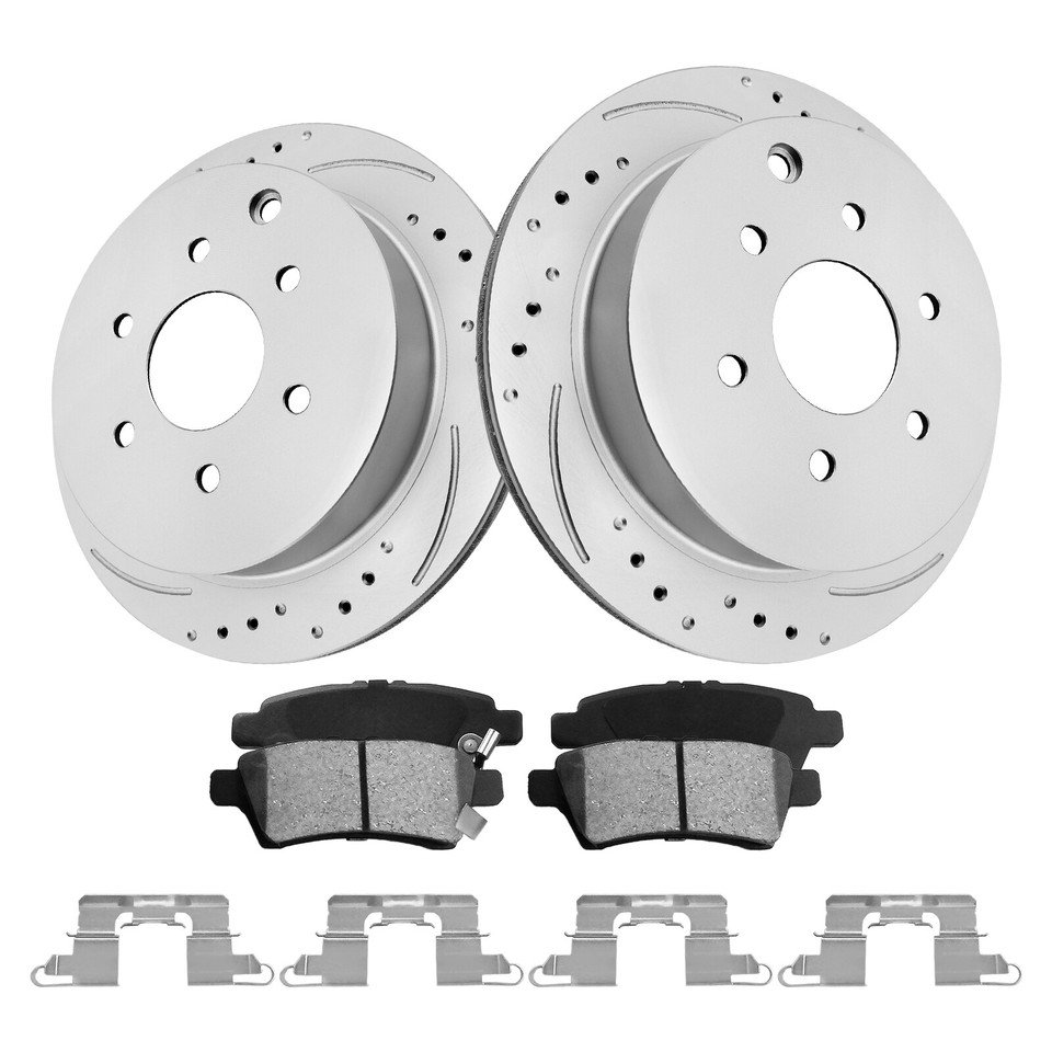 Front Rear Drilled Rotors Brake Pads Kit for Nissan Frontier Xterra ...