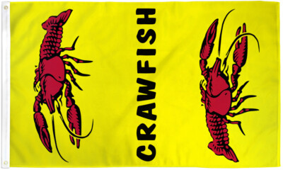 Vertical Crawfish Flag 3x5ft Seafood Banner Sign Bandera Mariscos ...