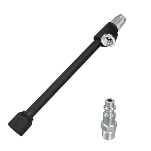 Car Tire Air Chuck Set, 1/4" FNPT Dual Head Extended Reach Dual Head ...