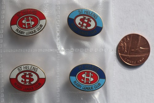 Four St Helens Rugby League Football Club enamel badges Saints Gold ...