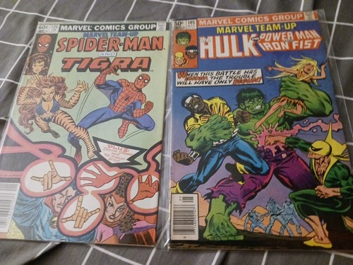 Marvel Comics Team Up Lot Spider-Man Tigra Hulk Powerman and Iron Fist ...