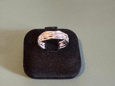 Genuine Sterling Silver 925 - Twisted / Plaited Wire Band Ring - 5 / M ...