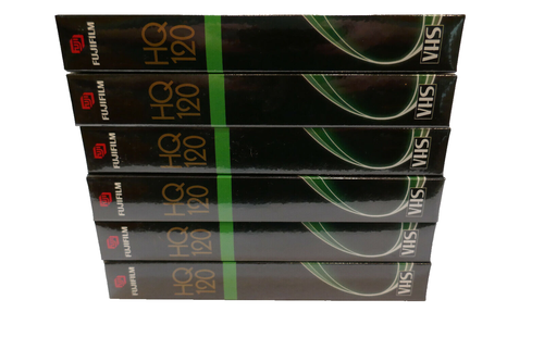 Lot of 6 Fuji Film VHS Video Tape HQ120 6HR Sealed NEW Blank Cassette ...