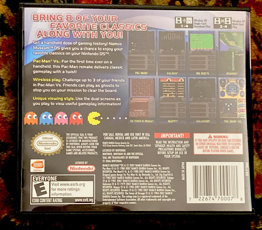 Namco Museum DS Pac Man Galaga Dig Dug More+ Nintendo DS COMPLETE Mint ...