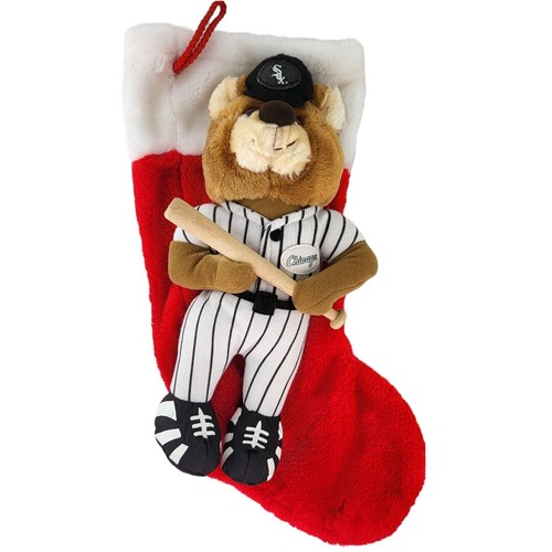 Chicago White Sox Christmas Stocking Plush Bear Baseball Bat MLB 17in ...