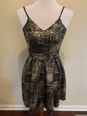 Soprano Brand Black & Gold Glitter Dress Special Occasion Party Size XS ...
