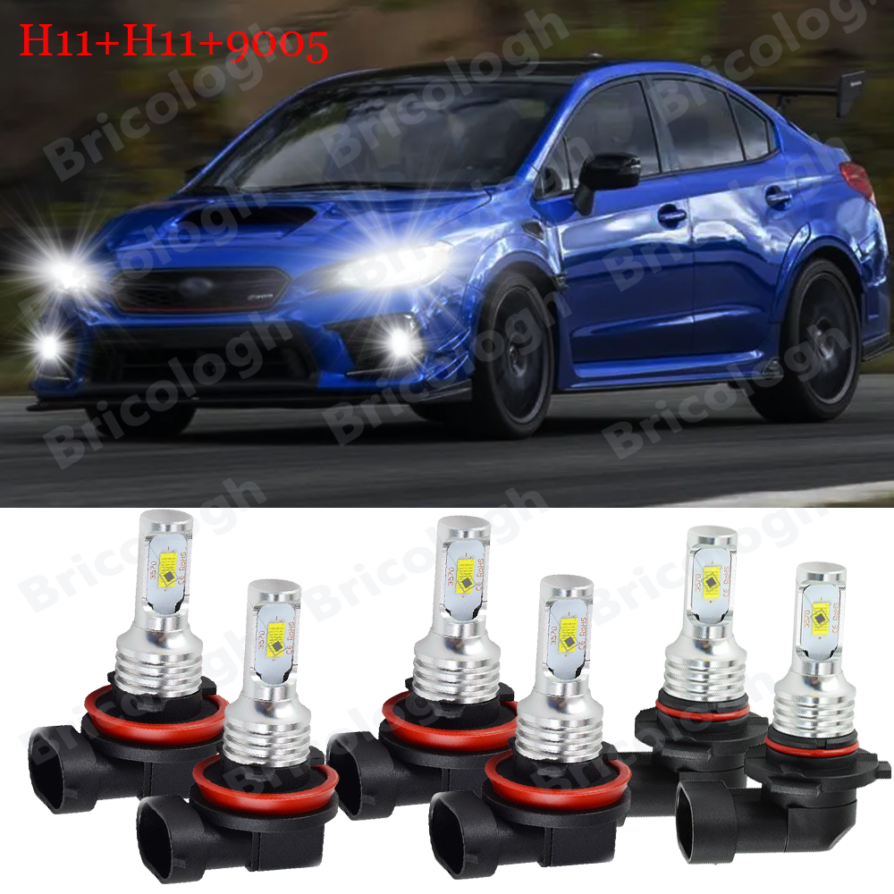 For Subaru WRX 2015-2021 Combo 6x 6000K LED Headlight Hi-Lo Beam + Fog ...