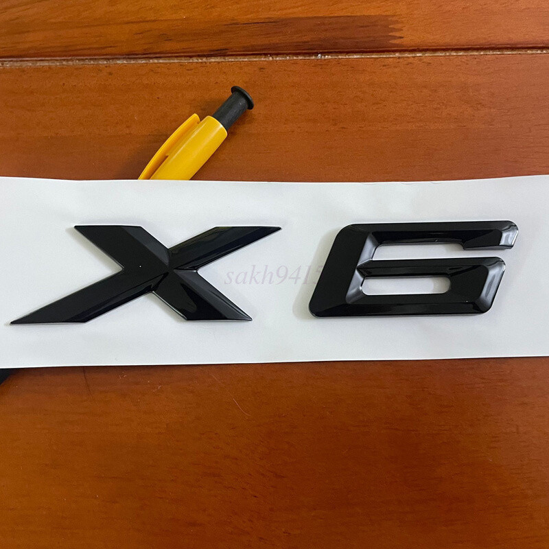 Gloss Black Car Letter Number Rear Trunk Boot Badge Emblem For BMW X6 ...