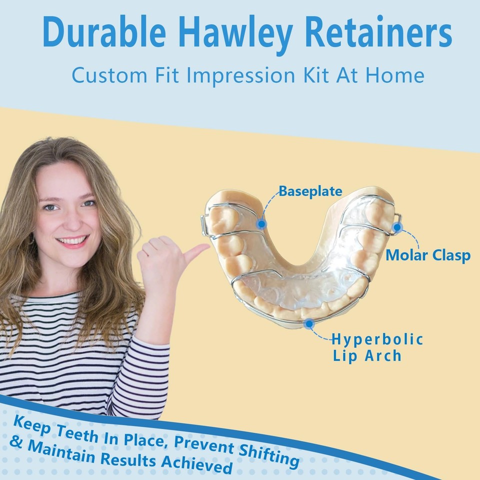 Custom Fit Hawley Retainer After Braces, Durable Dental Retainer, Upper ...