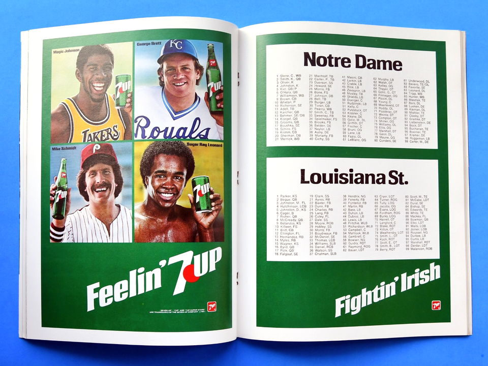 1981 Notre Dame Fighting Irish vs LSU Football Program. NCAA Football ...