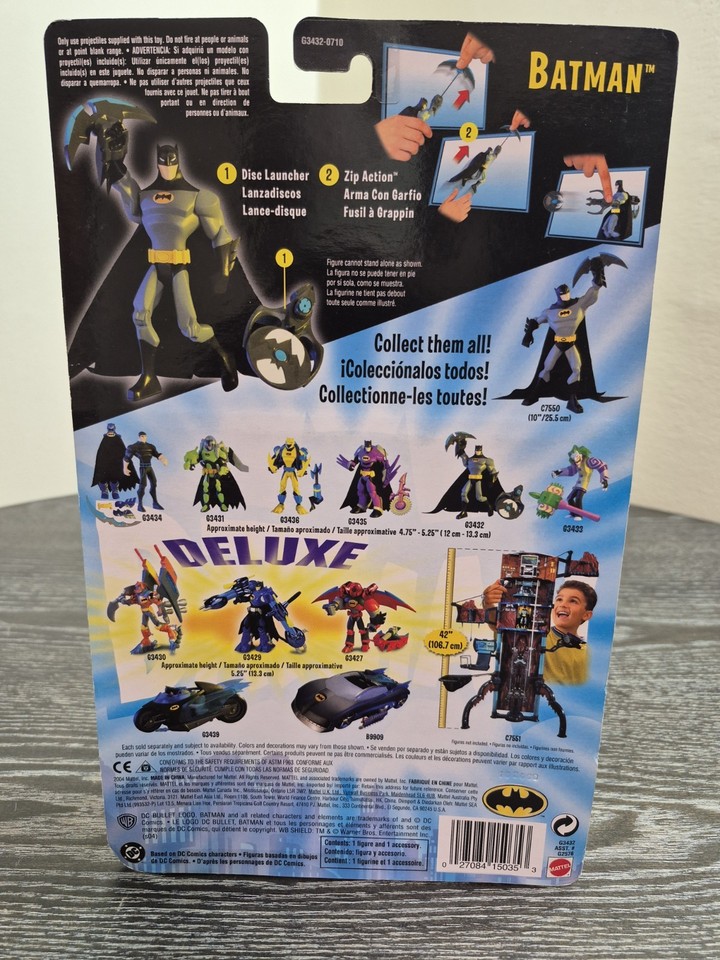 The Batman Zip Action Batman Figure Mattel 2004 G3432 Gray Suit Sealed ...